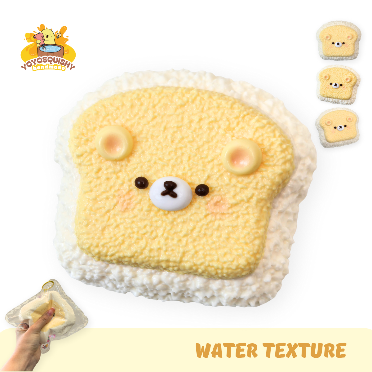 YOYOSQUISHY Bear Toast Water Texture Taba Squishy Toy – yoyosquishy